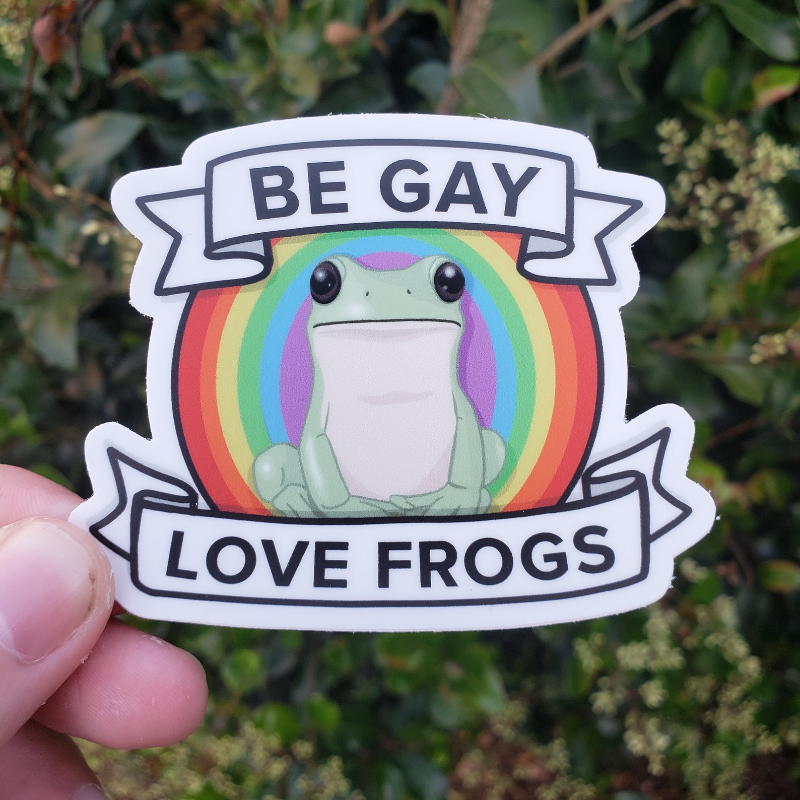 Gay Frog Sticker Decal Pride Tree Frog Queer Rainbow - Etsy