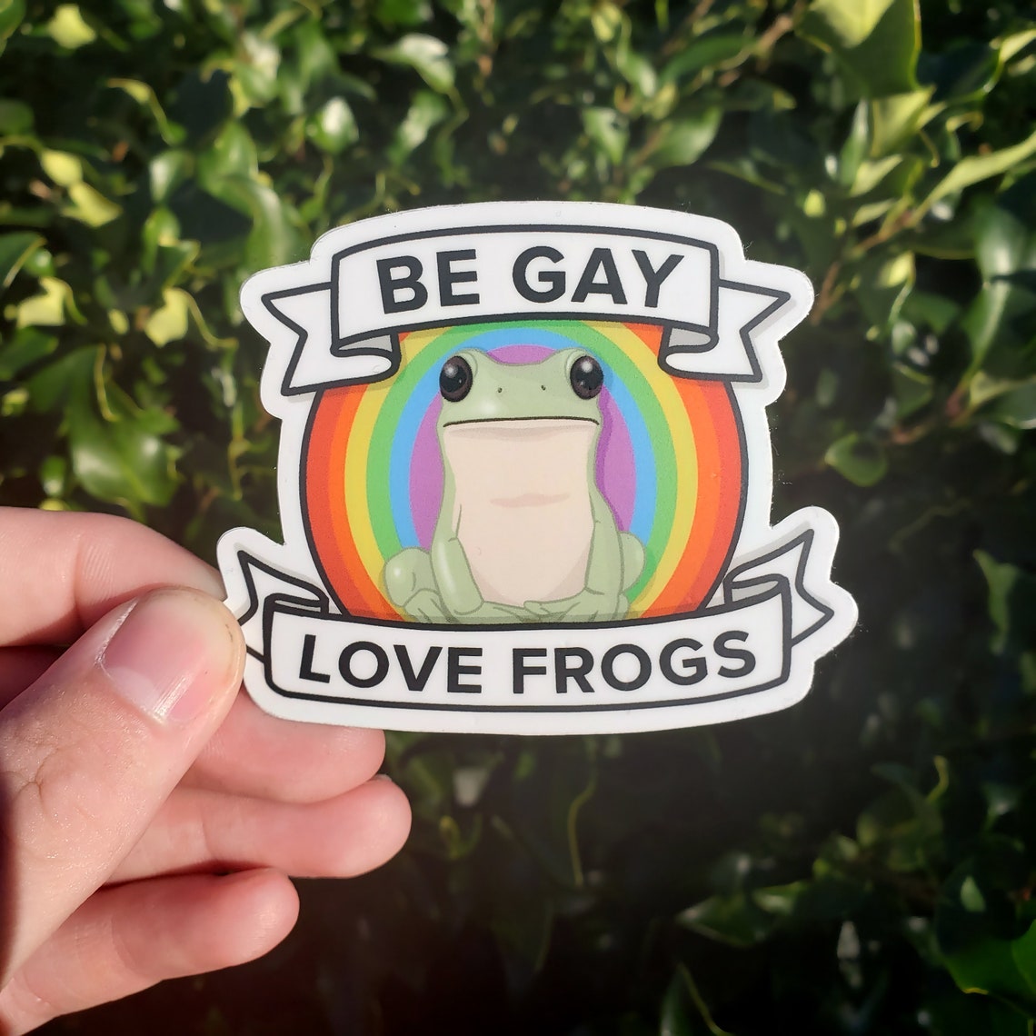 Gay Frog Sticker Decal Pride Tree Frog Queer Rainbow - Etsy