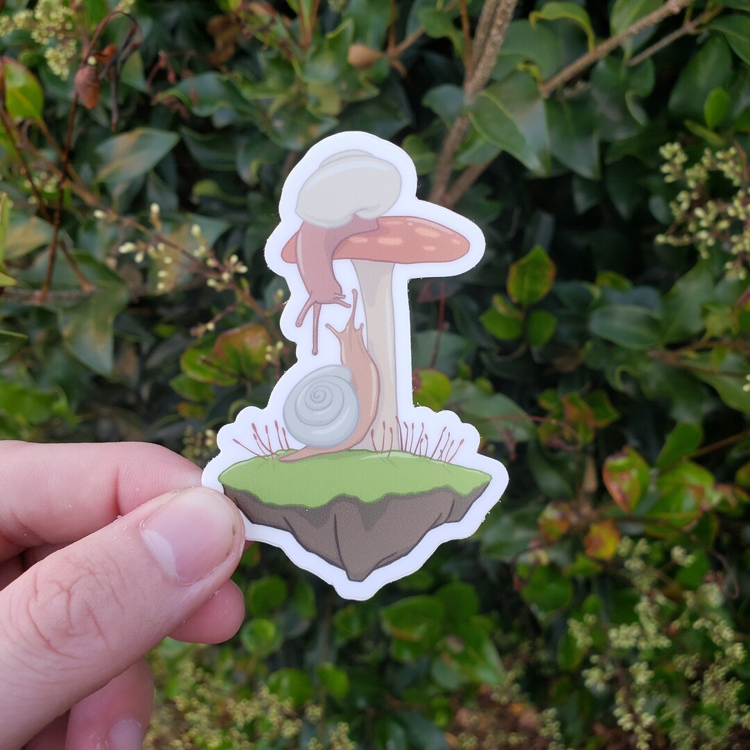 Snails on a Mushroom Sticker Decal Gastropod Bugs Garden Fungus Moss - Etsy