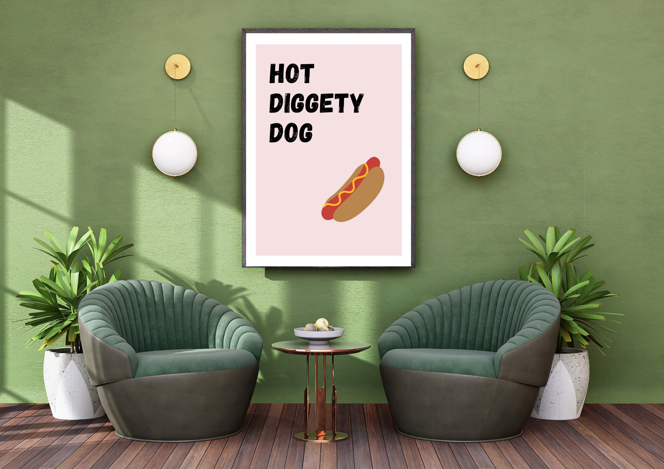 Hot Dog Art Print Modern Pop Art Print Sausage Dog Print Hot Diggety ...