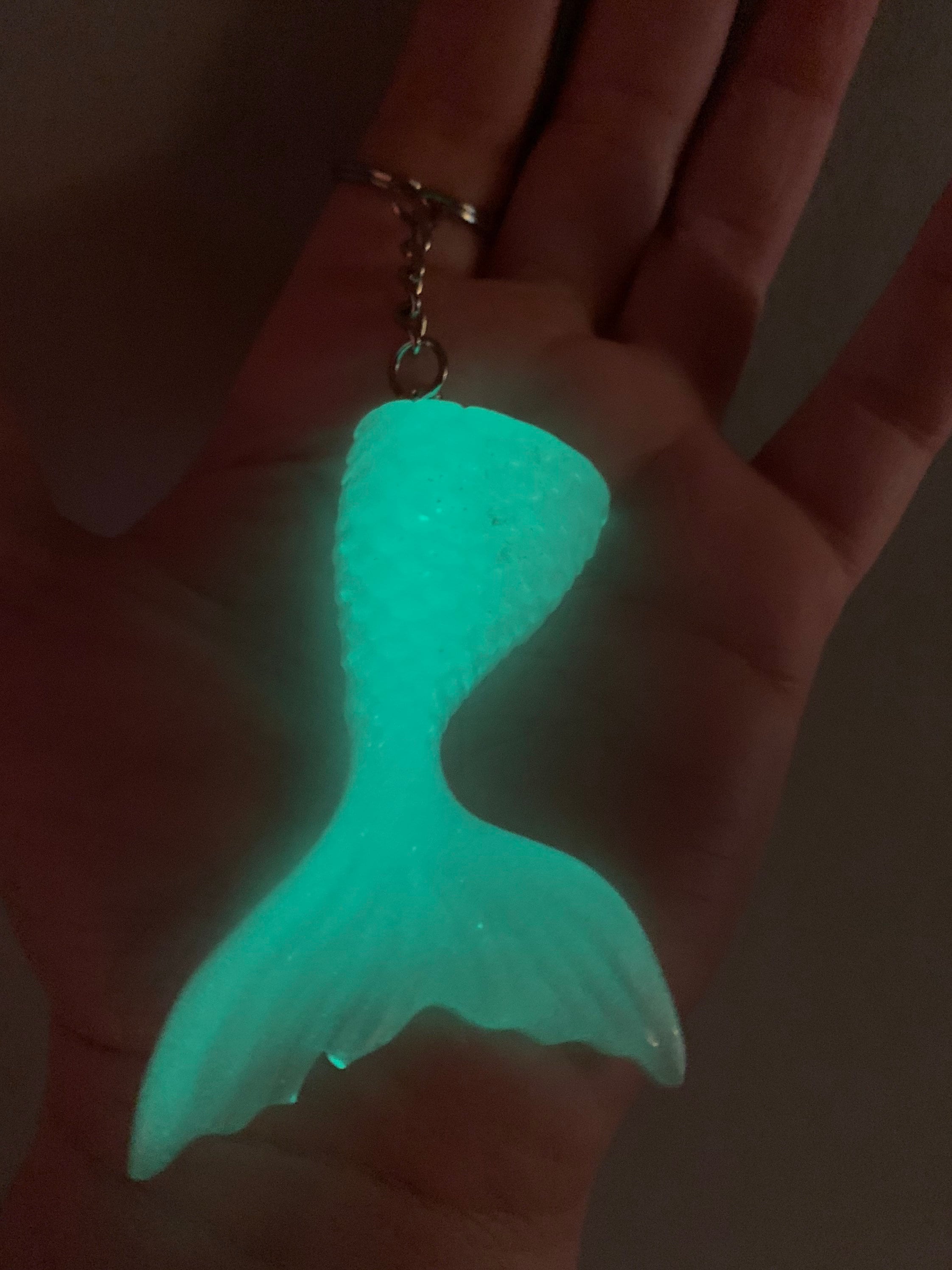 Mermaid Tail Glow in the Dark Keyring Keychain | Etsy