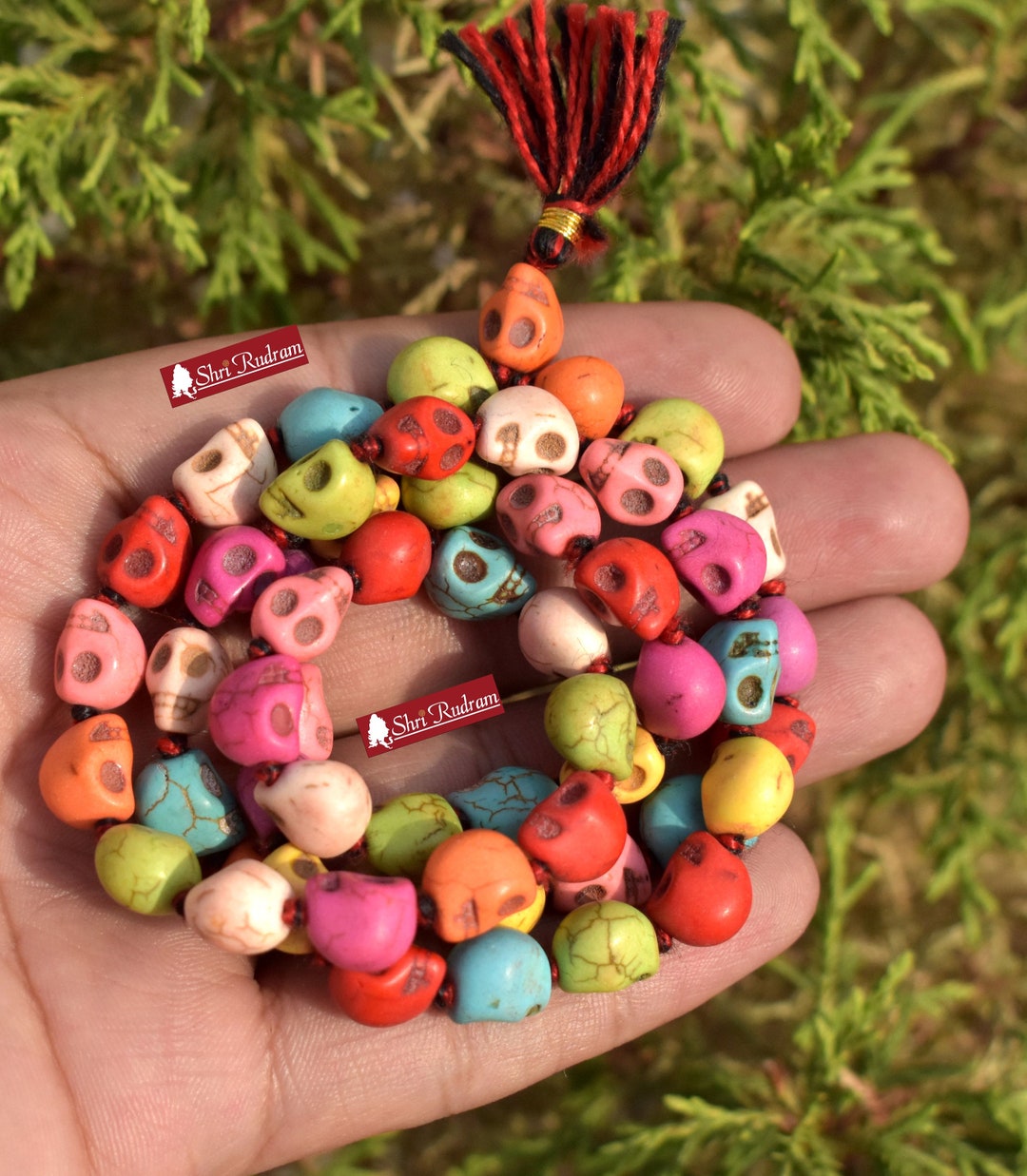 Shrirudram Skull Mala Mulricolour , Mund Necklace, Mala Beads, Yoga ...