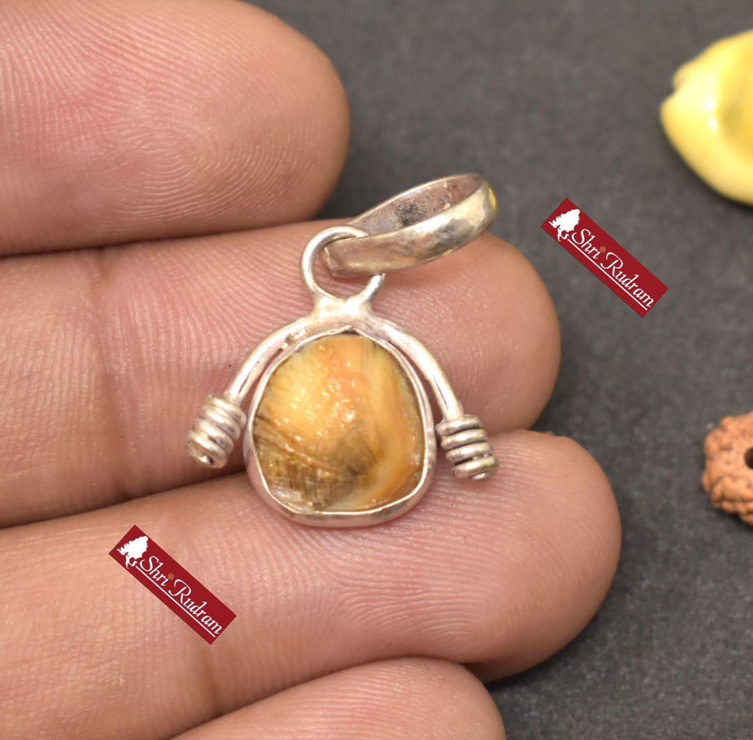 Shrirudram Natural Mach Mani Stone Pendant Rare Fish Pearl Matsya Mani ...