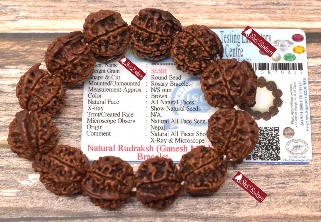 Shrirudram Ganesh Rudraksha Bracelet / Ganesha Rudraksh Wristlet Nepal ...
