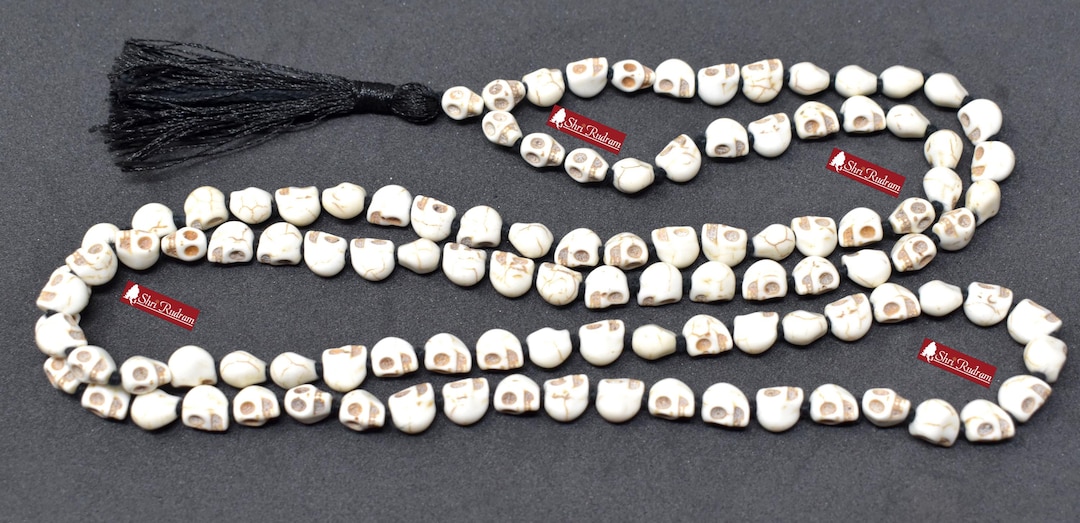 Shrirudram Skull Mala, Skull Necklace, Mala Beads, Yoga Gifts, Shiva ...