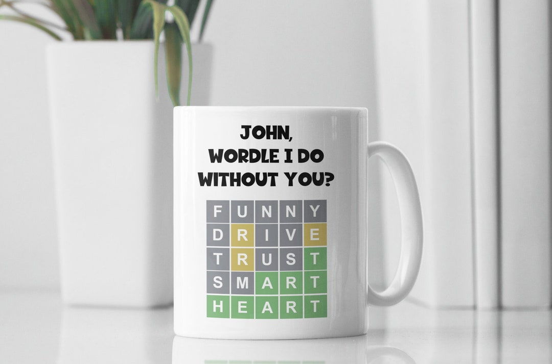 Personalised Funny Wordle Mug, Wordle Gift for Him, Good Humour ...