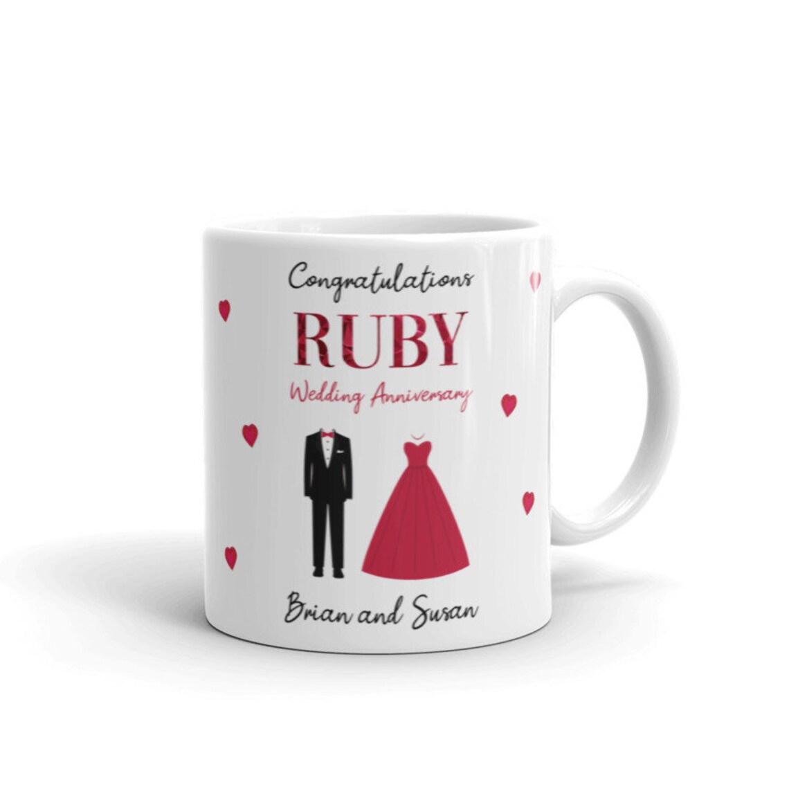 Taza personalizada de aniversario de bodas Ruby 40 años - Etsy España