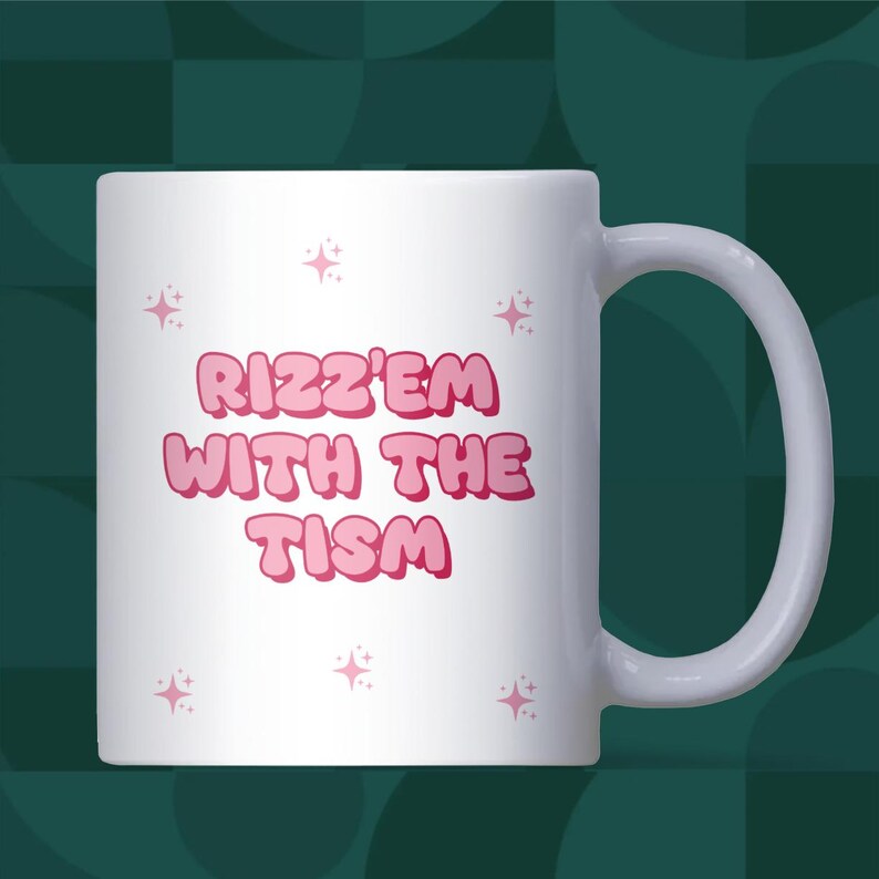 Rizz ’em Mug, Funny Autism Rizz Joke Mug, Secret Santa Gift, Funny Work ...