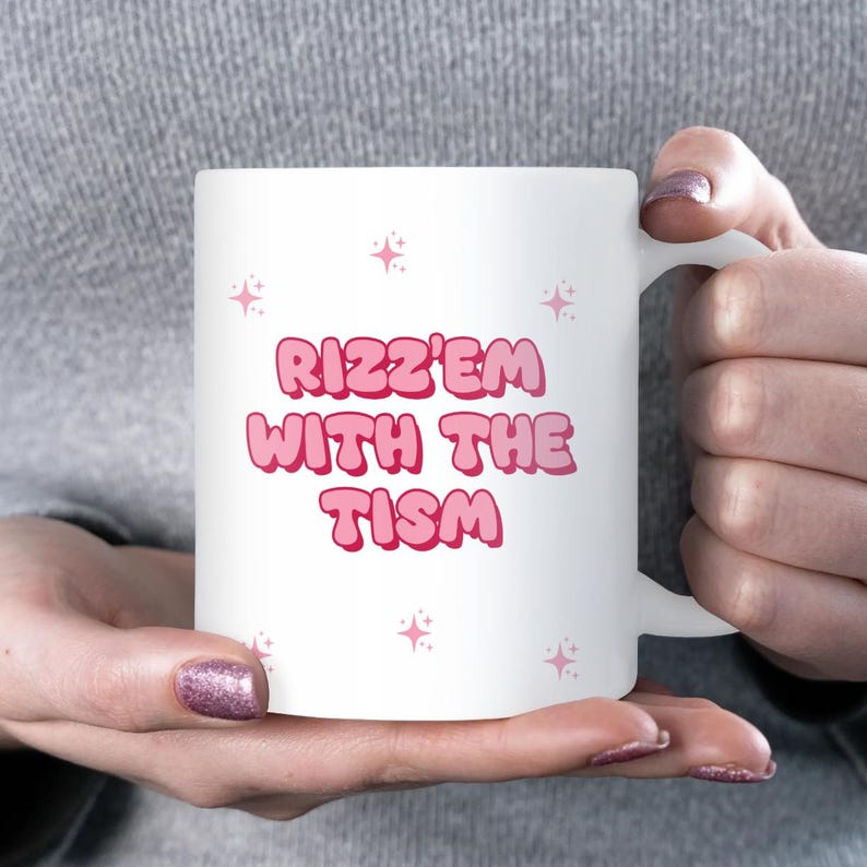 Rizz ’em Mug, Funny Autism Rizz Joke Mug, Secret Santa Gift, Funny Work ...