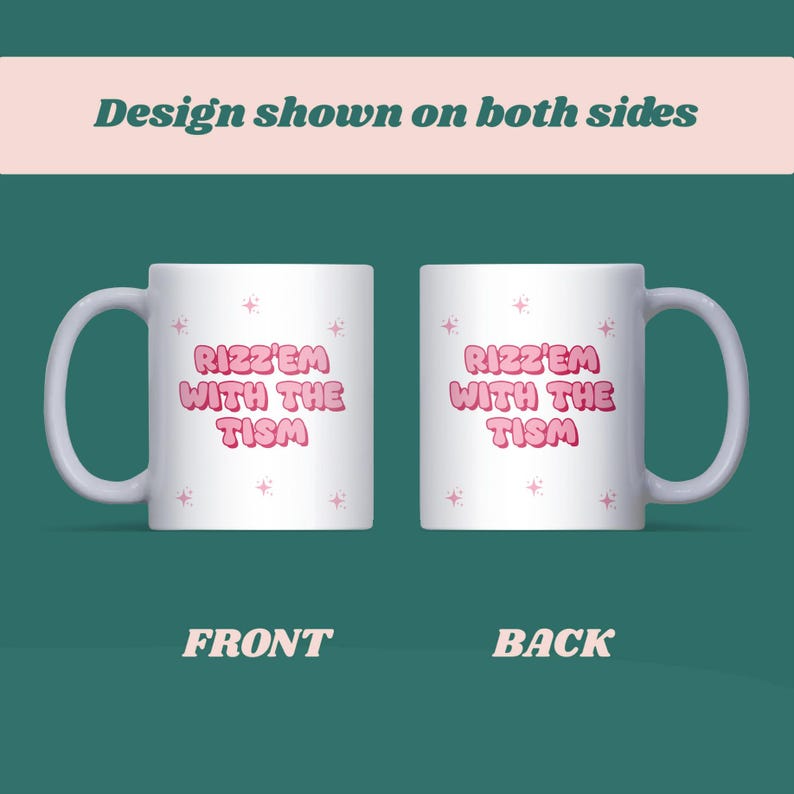 Rizz ’em Mug, Funny Autism Rizz Joke Mug, Secret Santa Gift, Funny Work ...