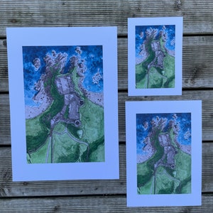 Dunluce Castle Illustrated Aerial Map Print - Etsy