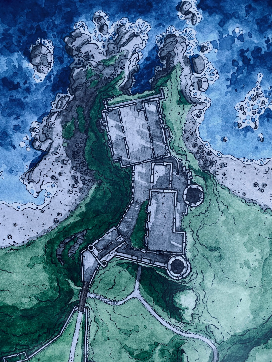 Dunluce Castle Illustrated Aerial Map Print - Etsy