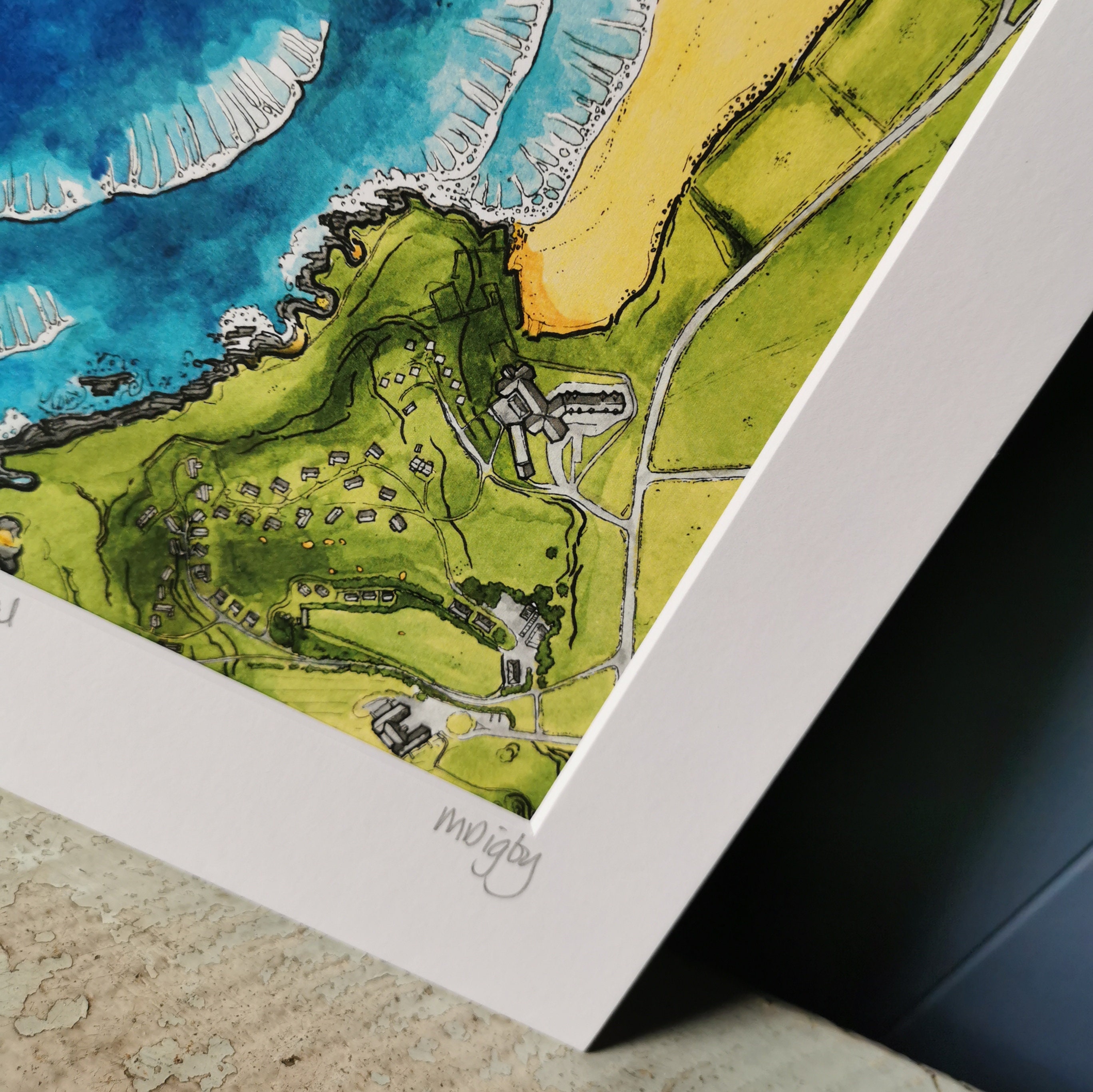 Downings Co Donegal Illustrated Aerial Map Print - Etsy UK