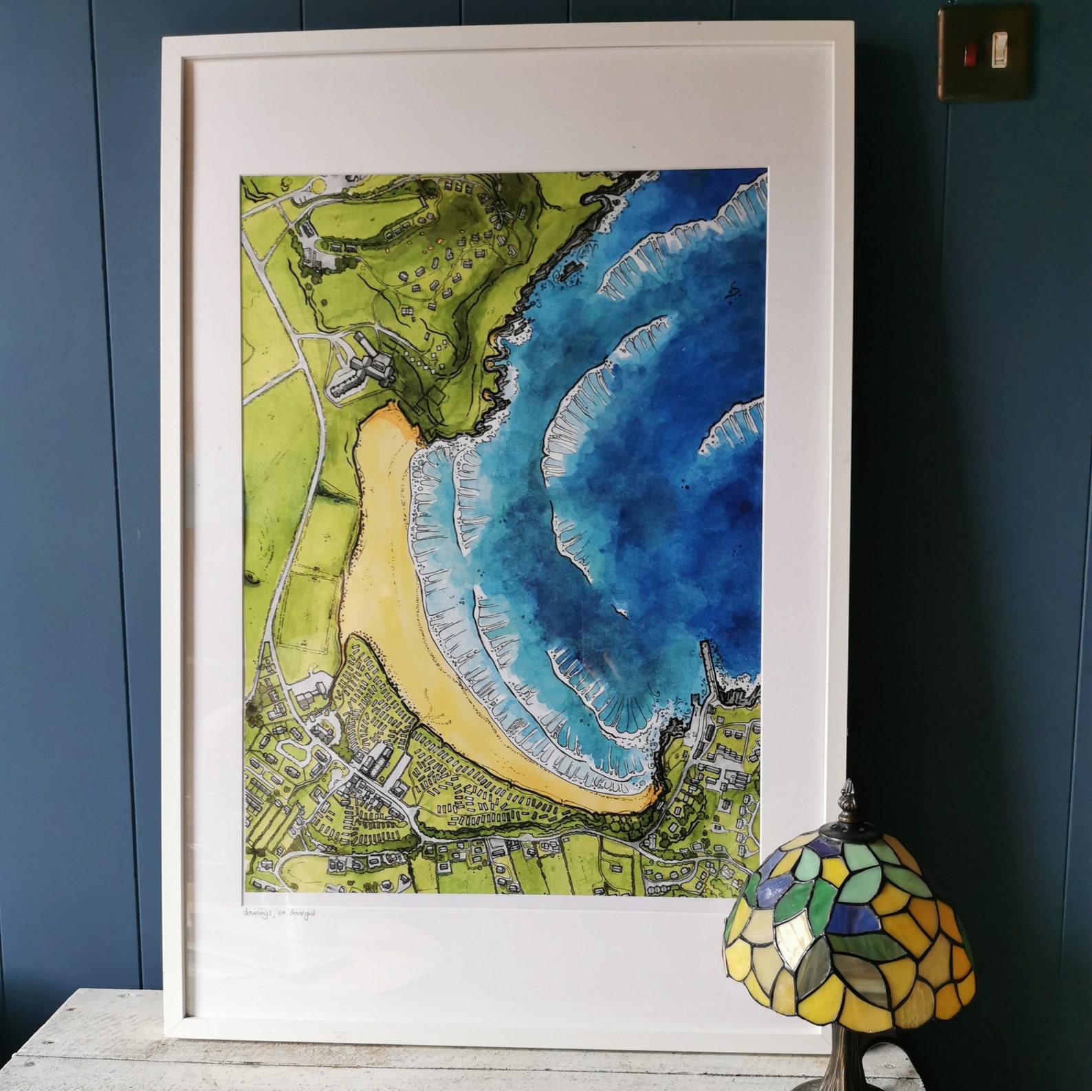 Downings Co Donegal Illustrated Aerial Map Print - Etsy UK