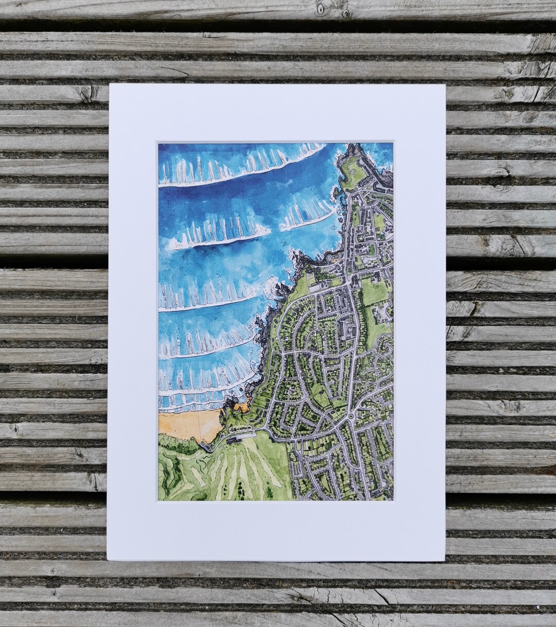 Portstewart Illustrated Aerial Map Print - Etsy