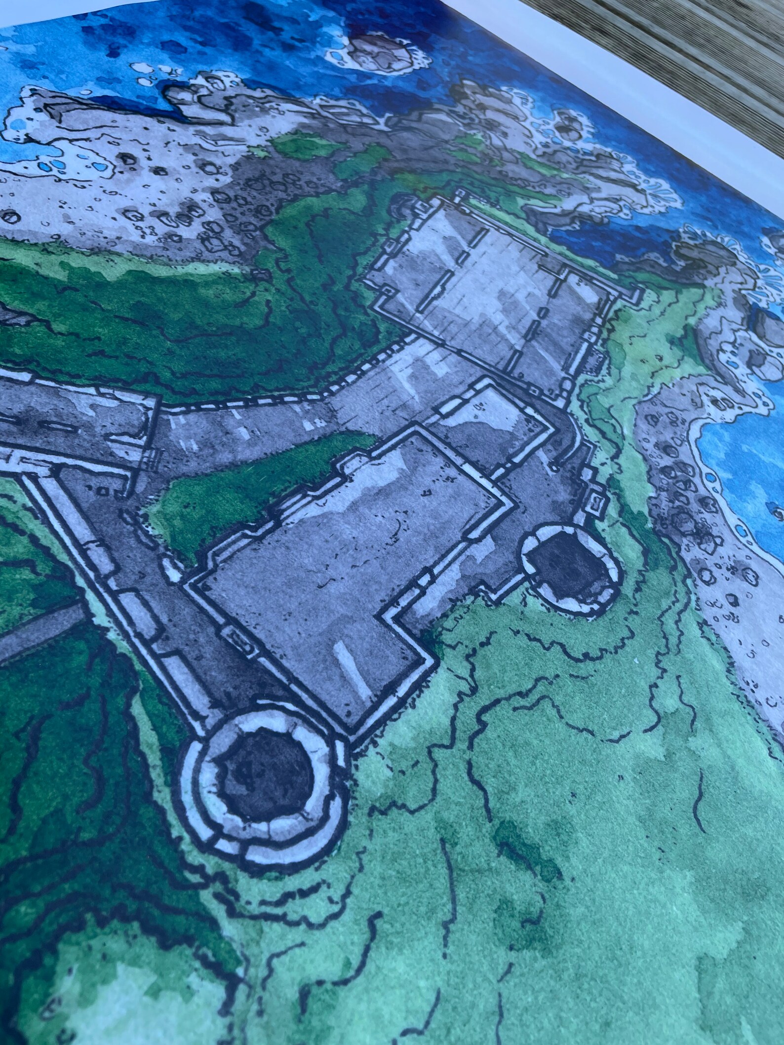 Dunluce Castle Illustrated Aerial Map Print - Etsy