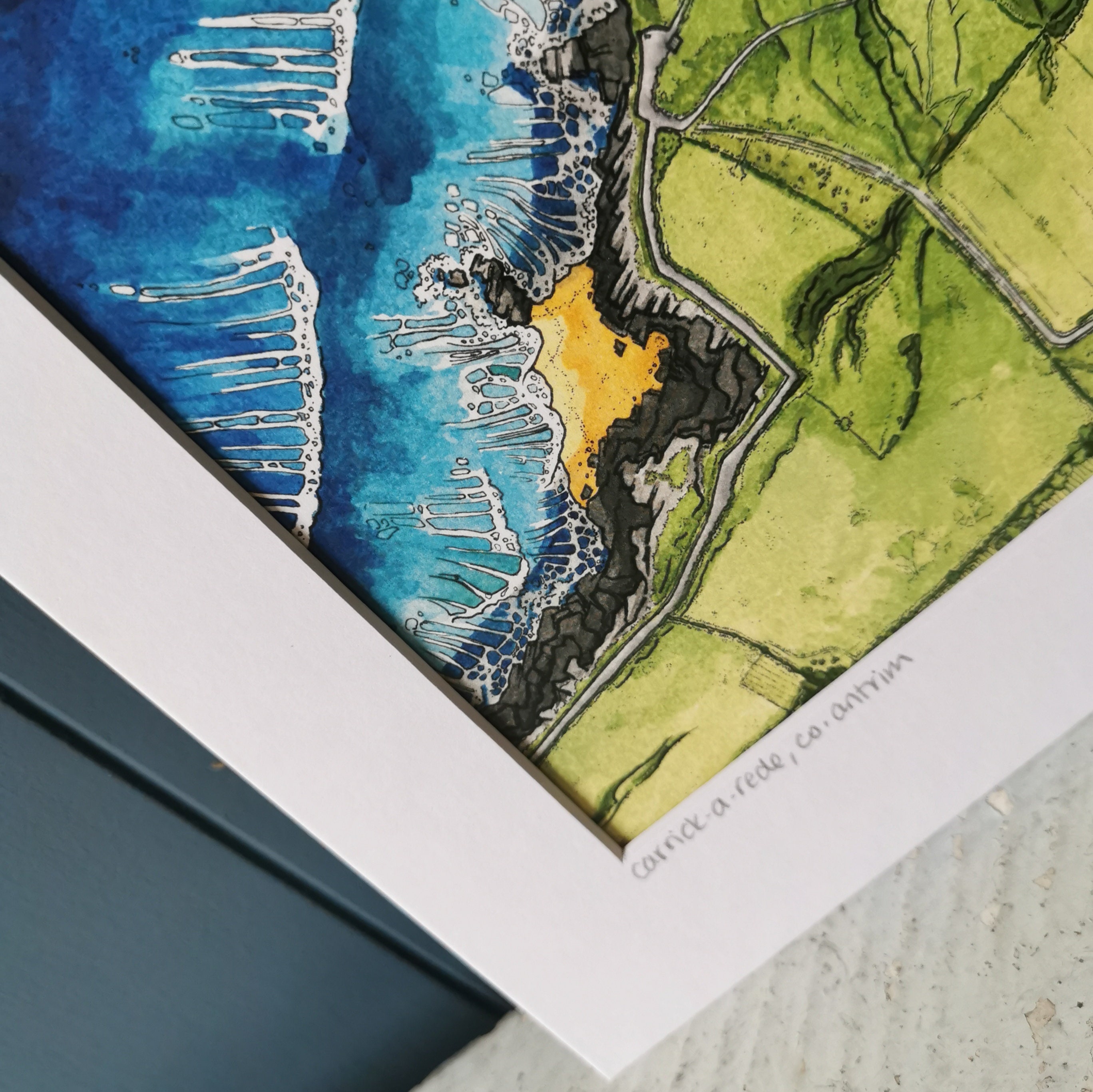 Carrick-a-rede Illustrated Aerial Map Print - Etsy