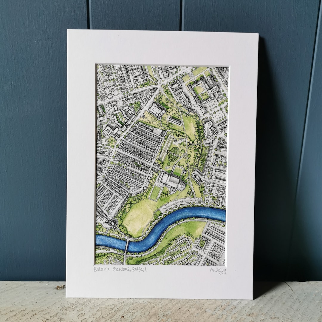 Botanic Gardens, Belfast Illustrated Aerial Map Print - Etsy UK