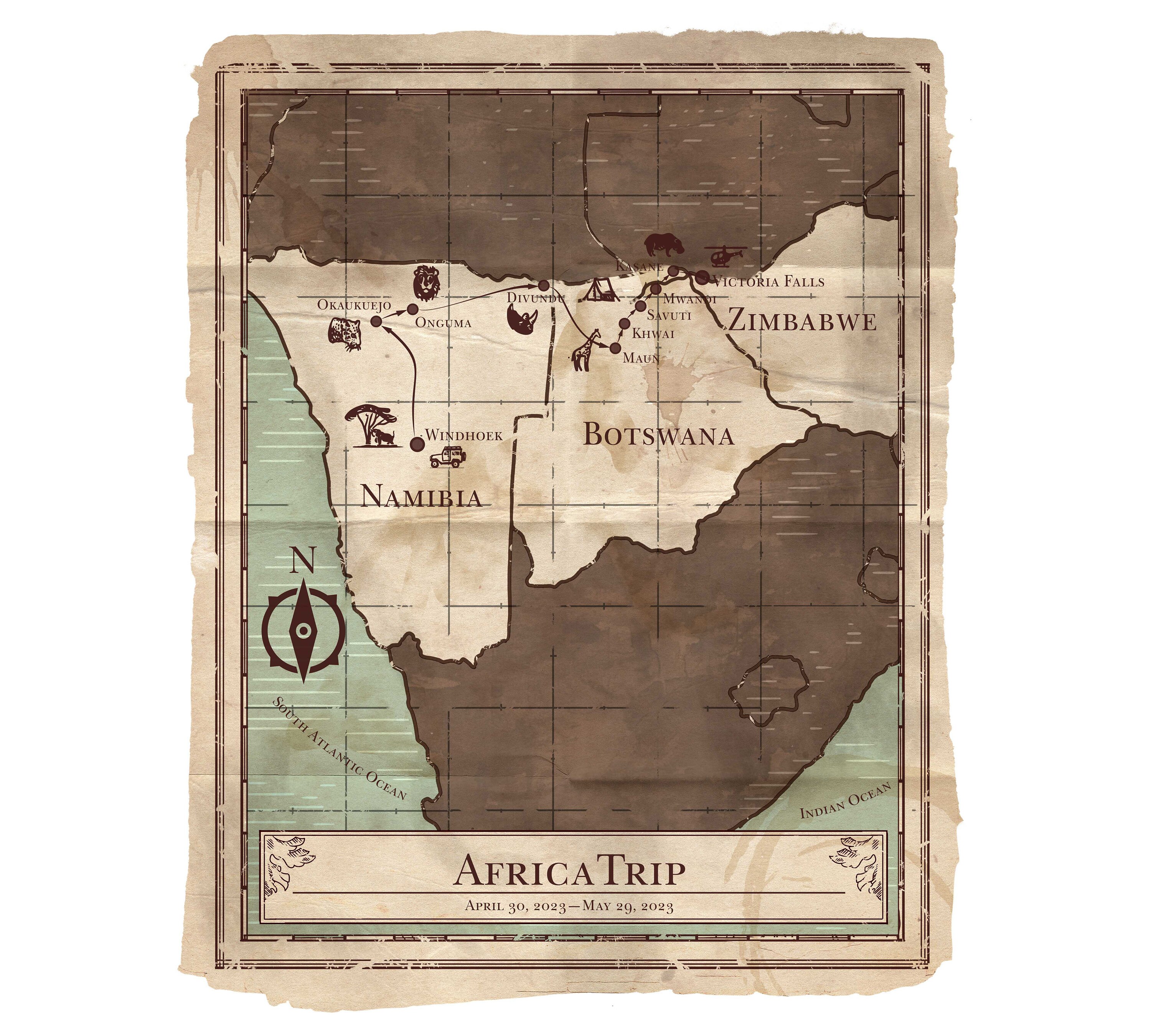 Traveler's Path Custom Travel Maps. Relive Your Favorite - Etsy