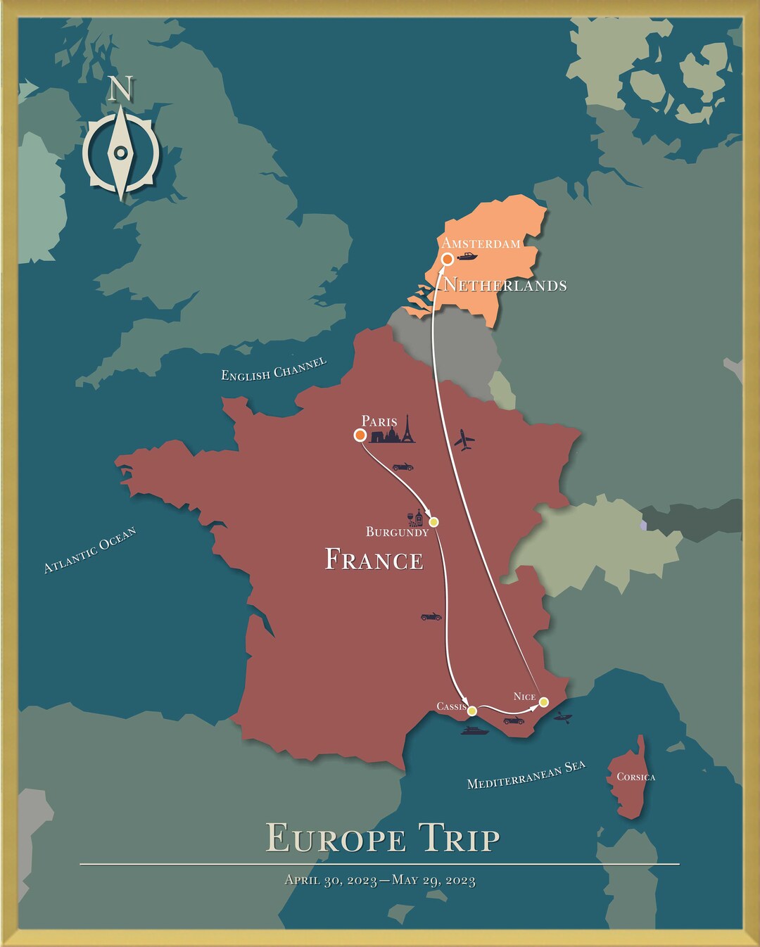 Traveler's Path Custom Travel Maps. Relive Your Favorite Places or Give ...