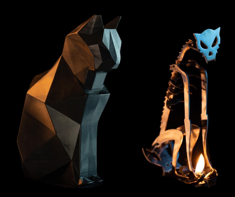 Wick Works Loki Cat Skeleton Candle Melt to Reveal | Etsy