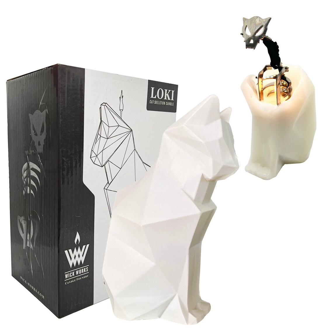 Wick Works Loki Cat Skeleton Candle Melt to Reveal - Etsy