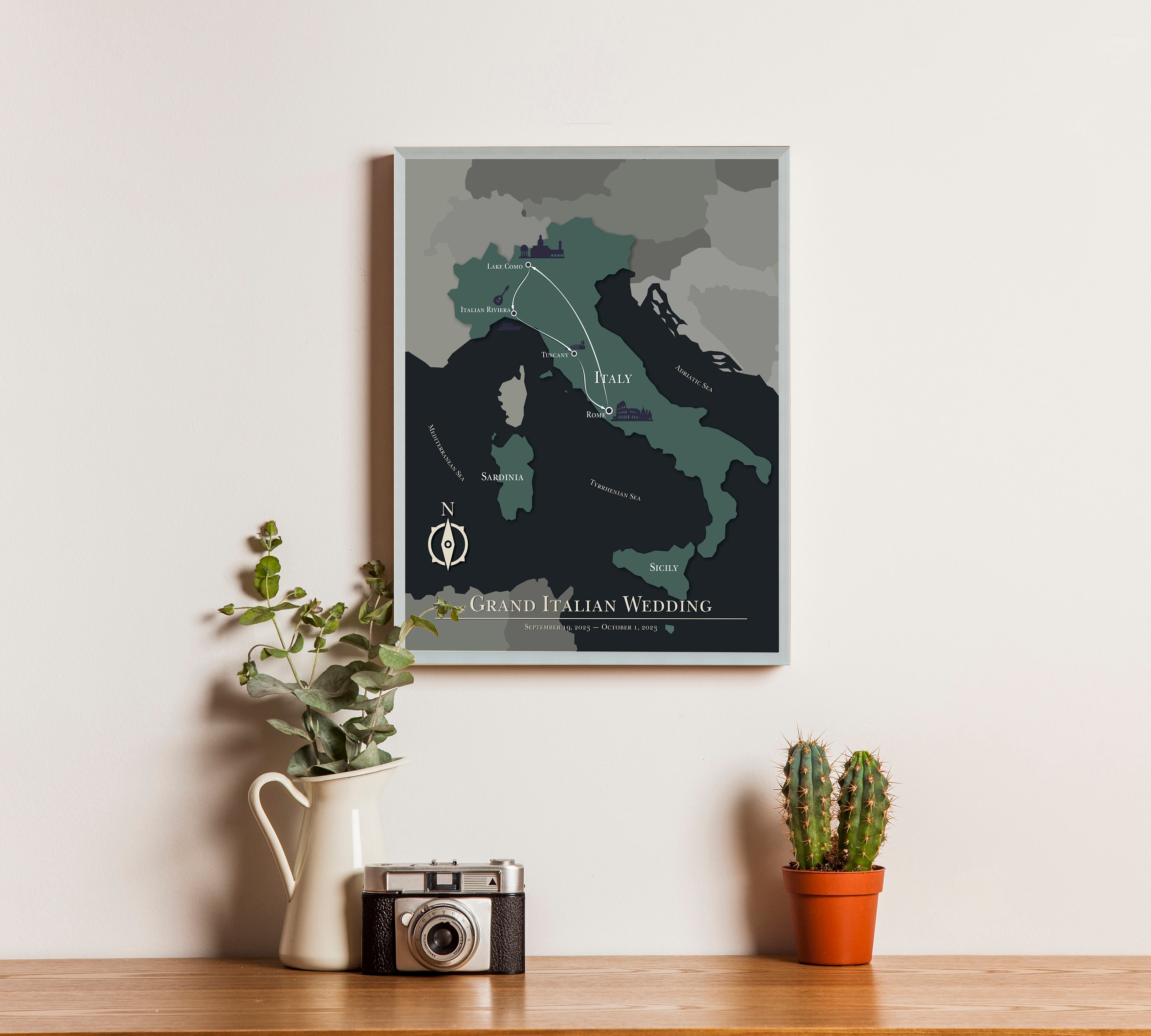Traveler's Path Custom Travel Maps. Relive Your Favorite - Etsy