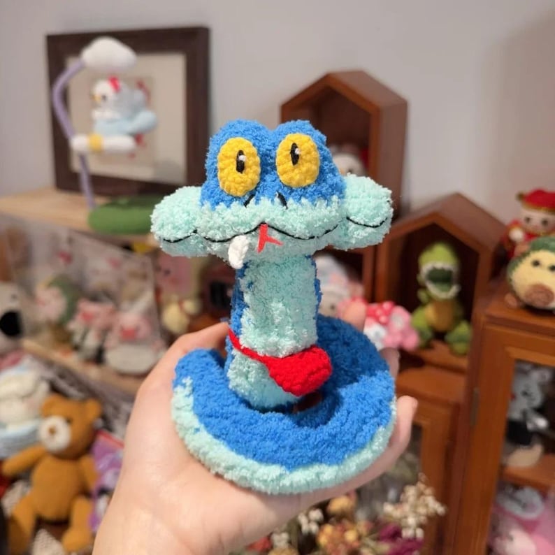 Zootopia Inspired Gary De'snake Crochet Pattern Blue Snake Plush Toy ...