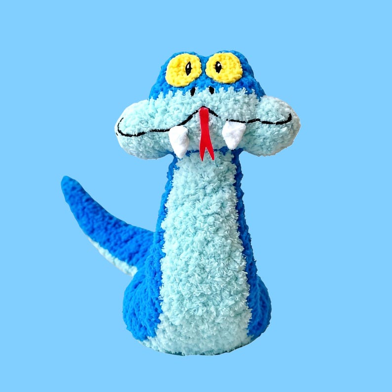Zootopia Inspired Gary De'snake Crochet Pattern Blue Snake Plush Toy ...