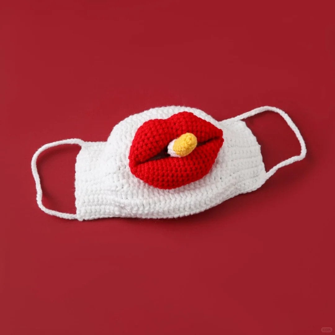 Crochet Big Lips Mask Pattern - Fun and Unique DIY Design - Etsy