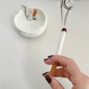 Easy-to-follow Crochet Tutorial: Cigarette and Ashtray Pattern - Etsy