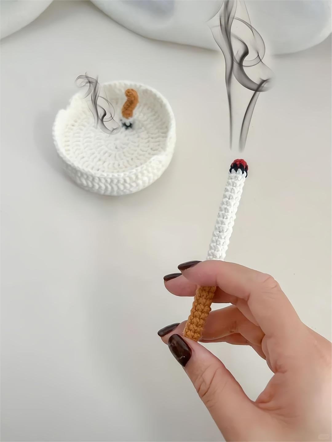 Easy-to-follow Crochet Tutorial: Cigarette and Ashtray Pattern - Etsy