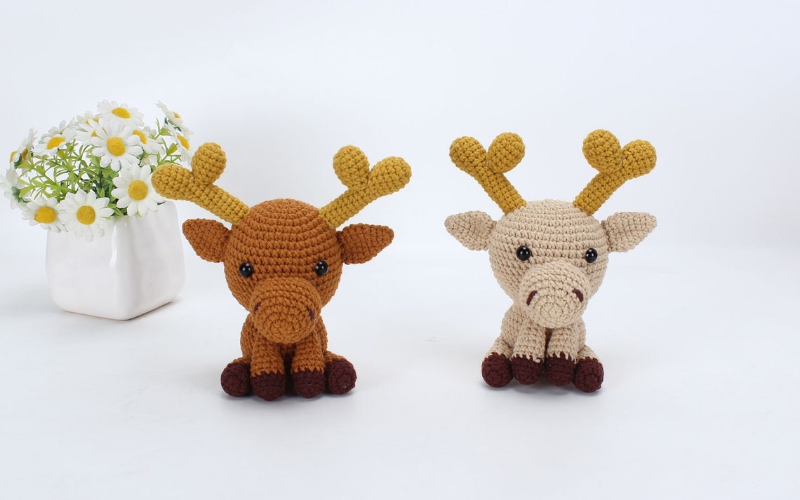 Long-horned Elk Crochet Pattern - DIY Wildlife Amigurumi Tutorial - Etsy