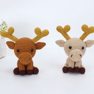 Long-horned Elk Crochet Pattern DIY Wildlife Amigurumi Tutorial - Etsy