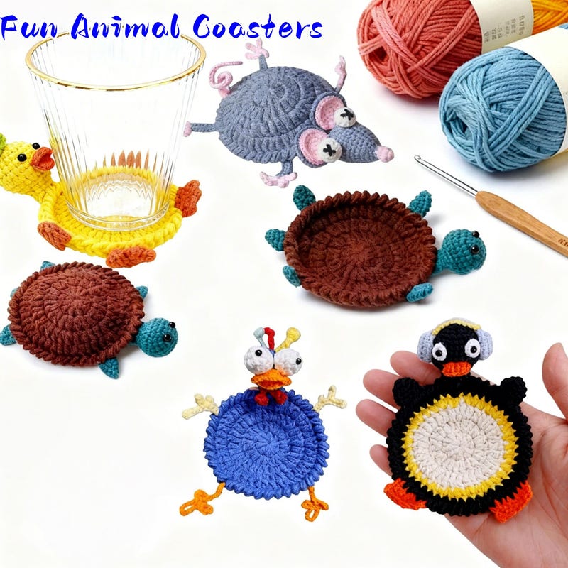 Crochet Mouse Coasters - Etsy