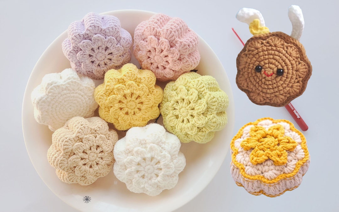 Chinese Moon Cake Crochet 6 in 1 Pattern - How to Crochet Mooncake for ...