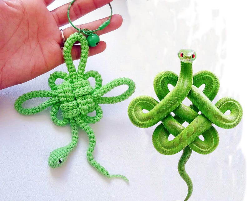 Unique Crochet Pattern for Snake Style Chinese Knots - 2025 Good Luck ...