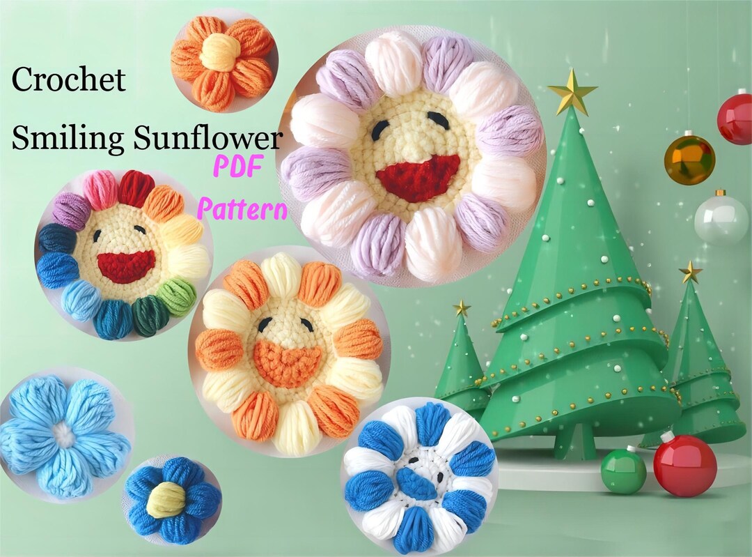 Smiling Sunflower Crochet Pattern the Easy Way to Crochet Smiling ...
