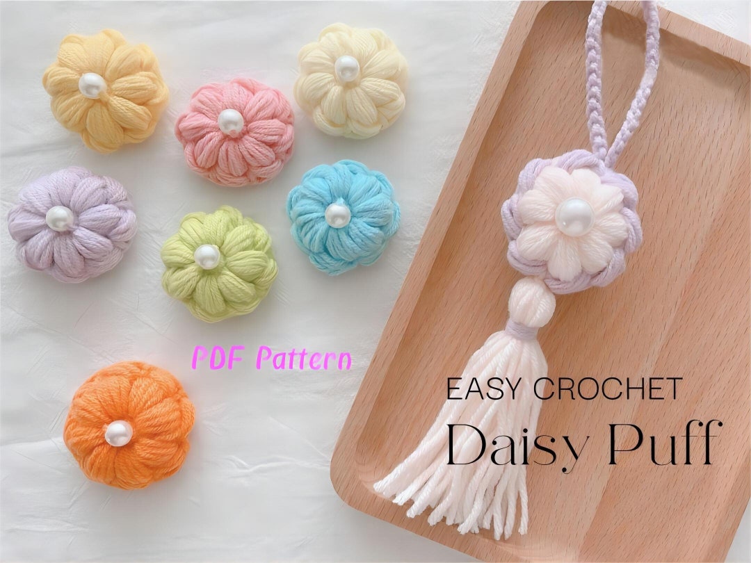Daisy Puff Crochet Pattern the Easy Way to Crochet Daisy Puff - Etsy