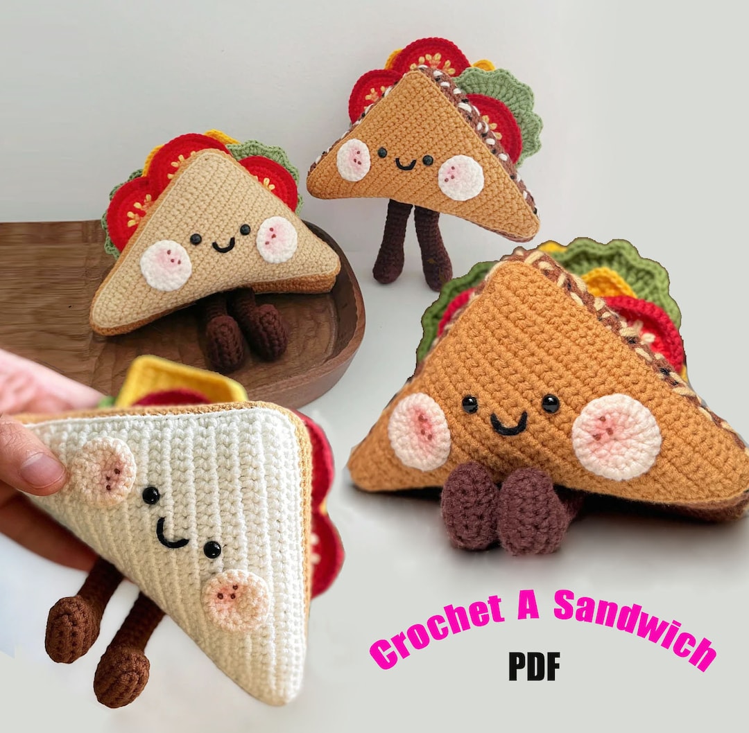 Crochet Sandwich Amigurumi Pattern - Whimsical Foodie Craft - Etsy