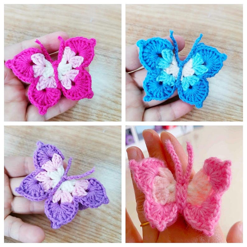 3D Butterfly Crochet Pattern PDF | No Sew 3-in-1 Design | Easy ...