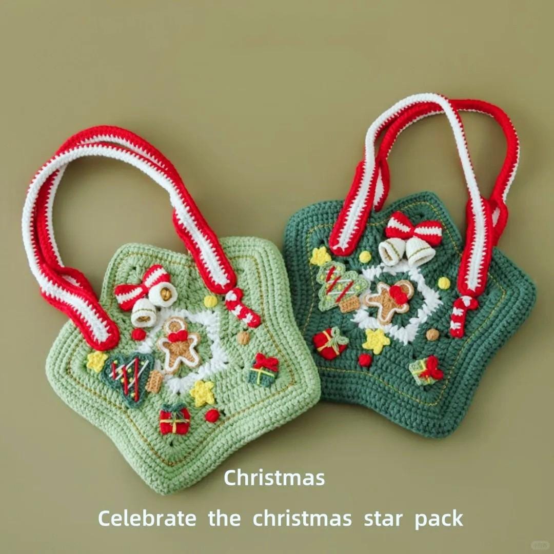 DIY Christmas Bag Crochet Pattern With Holiday Designs - Etsy