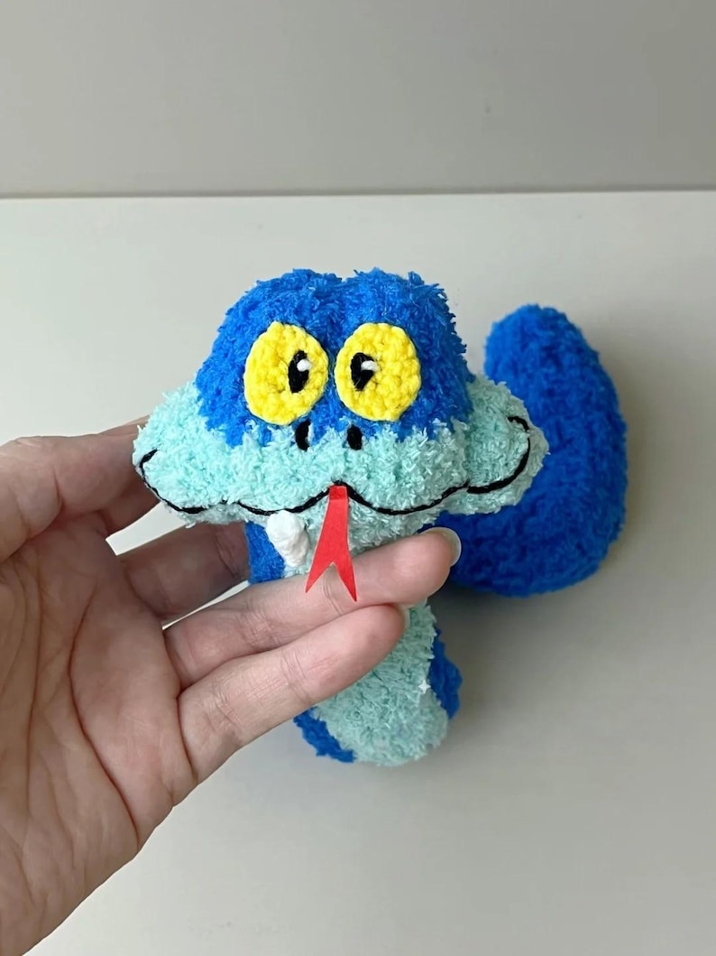 Zootopia Inspired Gary De'snake Crochet Pattern Blue Snake Plush Toy ...