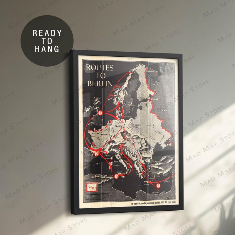 Ww2 Map Canvas - Etsy UK