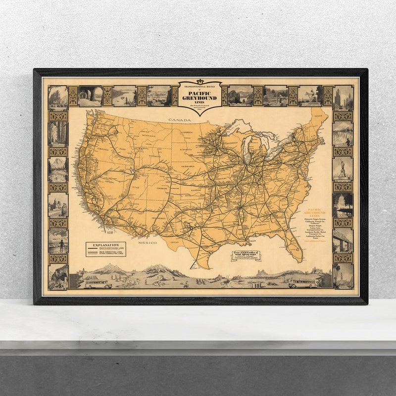 Usa Map Poster - Etsy