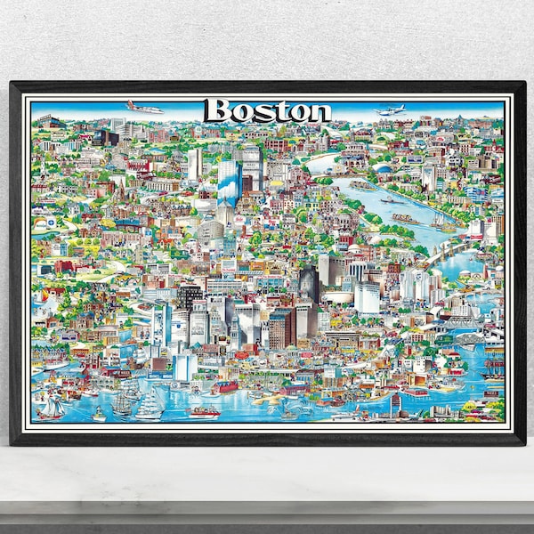 Boston Map Poster - Etsy