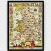 1936 Story Map of England Puzzle Version Vintage Wall Map Poster ...
