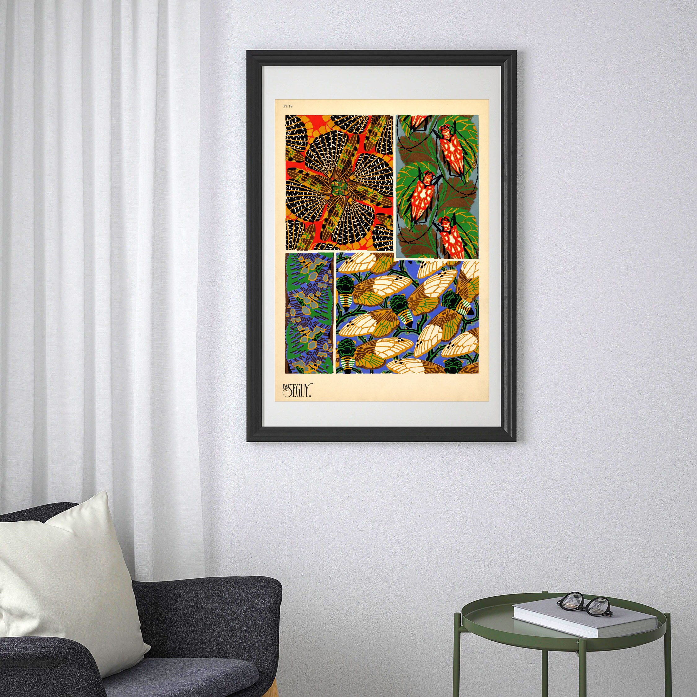 1924 Eugène Séguy Print Vintage Insects Illustration Art Deco Poster ...