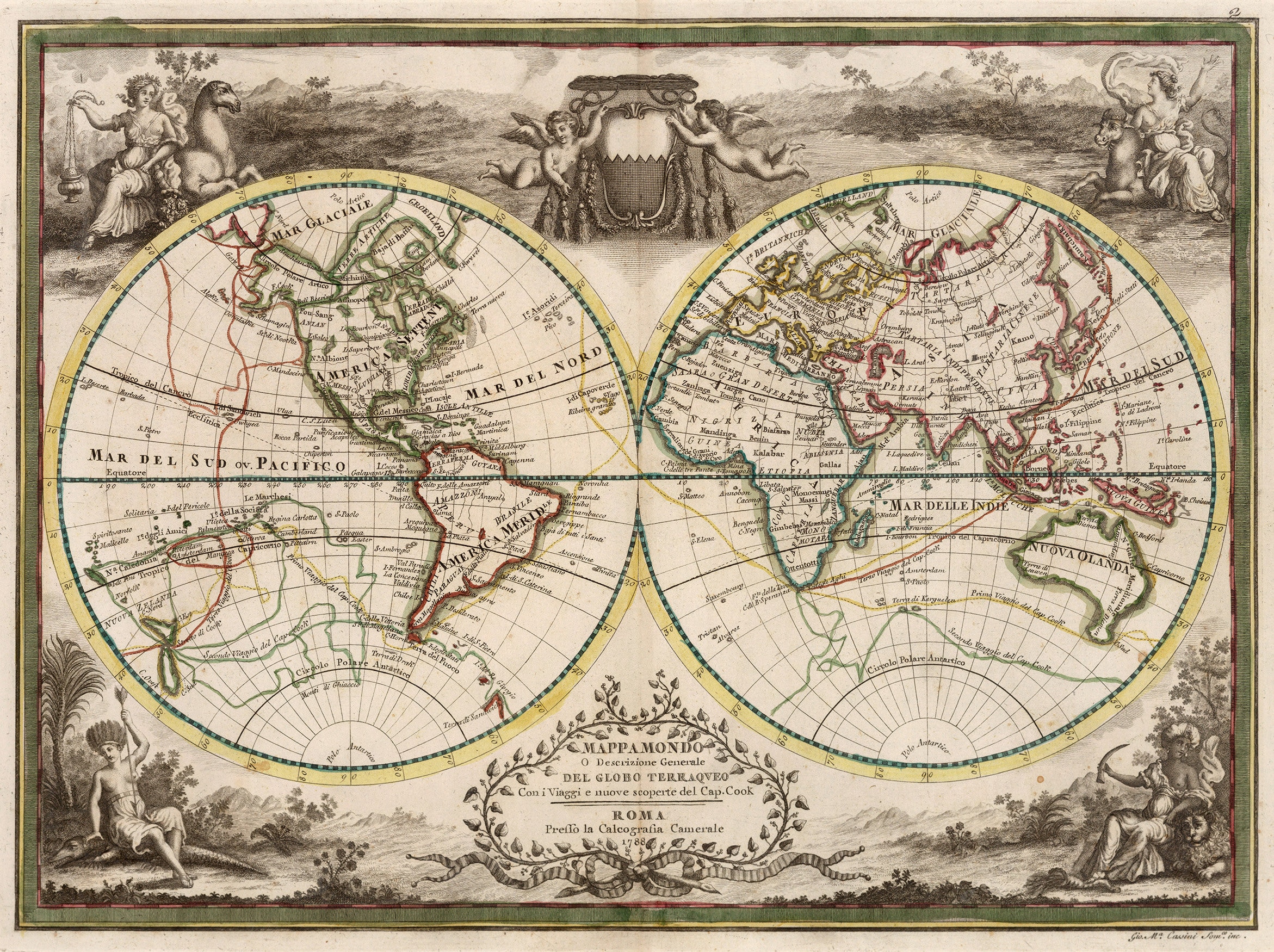 1788 Vintage World Map Old Map Print Wall Decor Map Art - Etsy