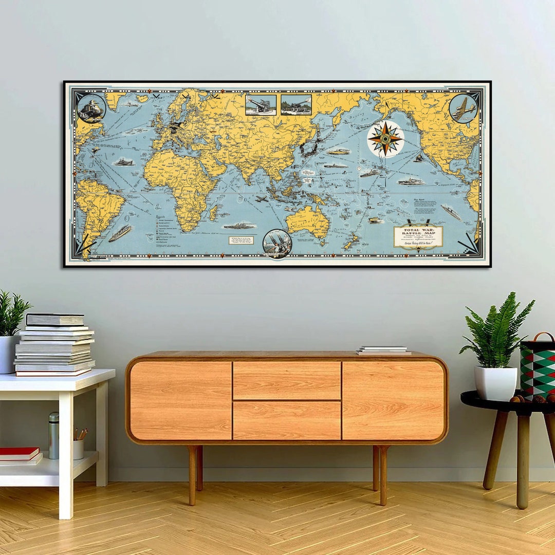 1942 WW2 Map Print: Total War Battle Map Poster Art - Etsy